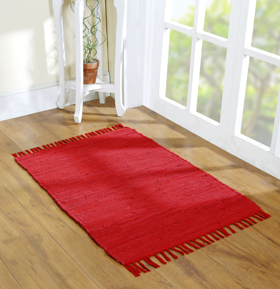 Cotton Rag Rug 24x36'' | 2x3' Multicolor Area Rugs- Hand Woven Washabl ...